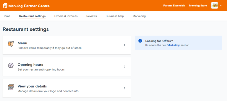 Guide to Partner Hub | Menulog